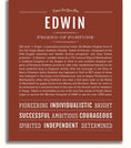 Edwin Personalized Name Meaning Art Prints – Name Stories