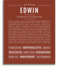Edwin Personalized Name Meaning Art Prints – Name Stories