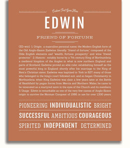 Edwin | Name Art Print – Name Stories