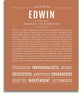 Edwin Personalized Name Meaning Art Prints – Name Stories