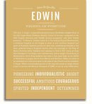 Edwin Personalized Name Meaning Art Prints – Name Stories