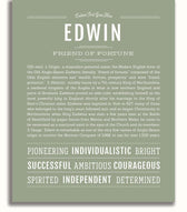 Edwin Personalized Name Meaning Art Prints – Name Stories