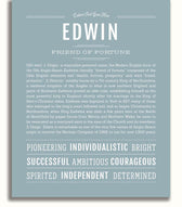 Edwin Personalized Name Meaning Art Prints – Name Stories