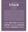 Efrain Personalized Name Meaning Art Prints – Name Stories