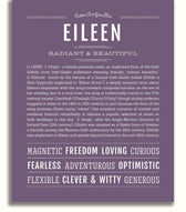Eileen Personalized Name Meaning Art Prints – Name Stories