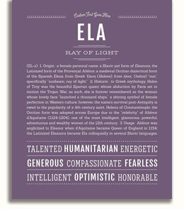 Ela | Name Art Print – Name Stories