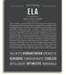 Ela | Name Art Print – Name Stories