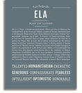 Ela Personalized Name Meaning Art Prints – Name Stories