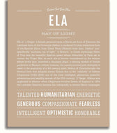 Ela | Name Art Print – Name Stories