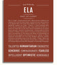 Ela | Name Art Print – Name Stories
