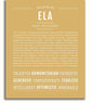 Ela | Name Art Print – Name Stories