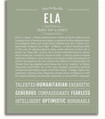 Ela | Name Art Print – Name Stories