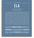 Ela | Name Art Print – Name Stories