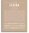 Elaina Personalized Name Meaning Art Prints – Name Stories