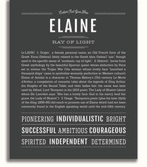 Elaine | Name Art Print – Name Stories