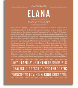 Elana | Name Art Print – Name Stories