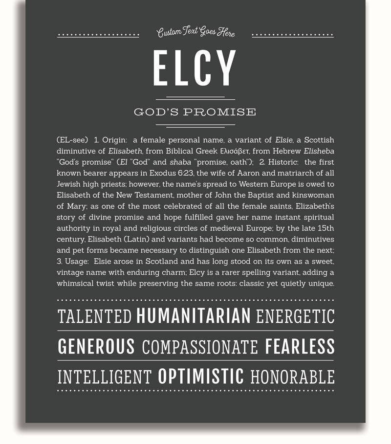 Elcy | Name Art Print – Name Stories