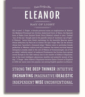 Eleanor Personalized Name Meaning Art Prints – Name Stories