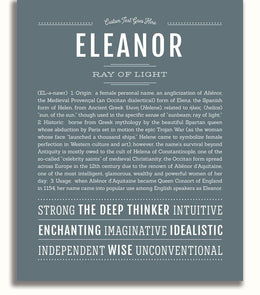 Eleanor Personalized Name Meaning Art Prints – Name Stories