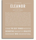 Eleanor Personalized Name Meaning Art Prints – Name Stories