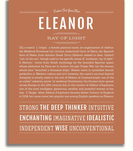 Eleanor Personalized Name Meaning Art Prints – Name Stories