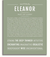Eleanor Personalized Name Meaning Art Prints – Name Stories