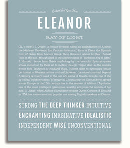 Eleanor Personalized Name Meaning Art Prints – Name Stories