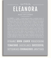 Eleanora Personalized Name Meaning Art Prints – Name Stories
