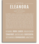 Eleanora Personalized Name Meaning Art Prints – Name Stories