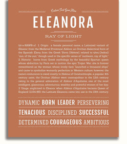 Eleanora Personalized Name Meaning Art Prints – Name Stories