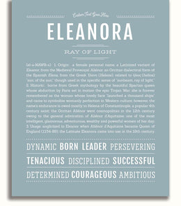 Eleanora Personalized Name Meaning Art Prints – Name Stories