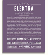 Elektra | Name Art Print – Name Stories