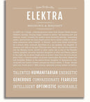 Elektra Personalized Name Meaning Art Prints – Name Stories