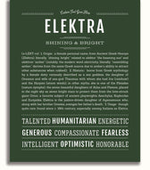 Elektra Personalized Name Meaning Art Prints – Name Stories
