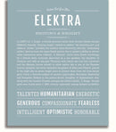 Elektra Personalized Name Meaning Art Prints – Name Stories