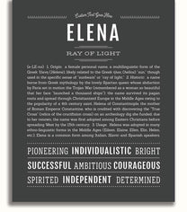 Elena | Name Art Print – Name Stories