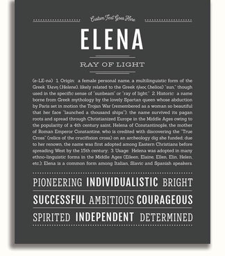 Elena | Name Art Print – Name Stories