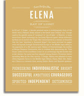 Elena Personalized Name Meaning Art Prints – Name Stories