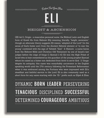 Eli | Name Art Print - Personalized Custom Gifts – Name Stories
