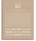 Eli Personalized Name Meaning Art Prints – Name Stories
