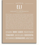 Eli Personalized Name Meaning Art Prints – Name Stories