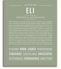 Eli | Name Art Print – Name Stories
