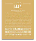 Elia Personalized Name Meaning Art Prints – Name Stories