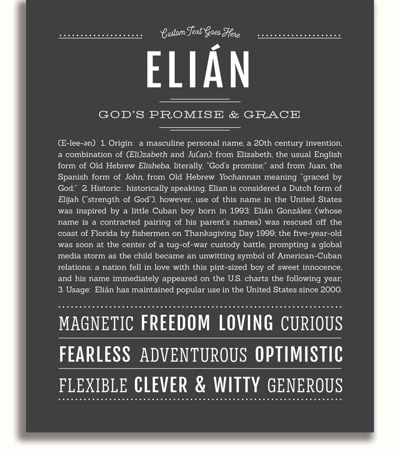 Elian Personalized Name Meaning Art Prints – Name Stories