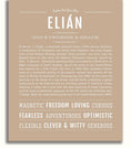 Elian Personalized Name Meaning Art Prints – Name Stories