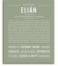 Elian Personalized Name Meaning Art Prints – Name Stories