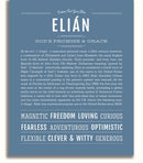 Elian Personalized Name Meaning Art Prints – Name Stories