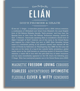 Elian Personalized Name Meaning Art Prints – Name Stories