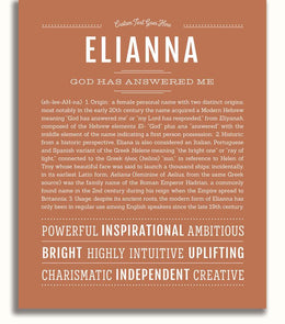 Elianna | Name Art Print – Name Stories