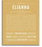 Elianna Personalized Name Meaning Art Prints – Name Stories